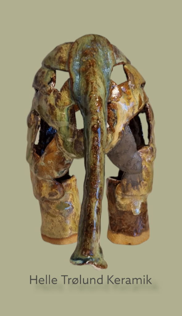 Elefant skulptur nr. 15 “SPLIT” 2-delt, 13 cm – LerGalleriet / HT ...